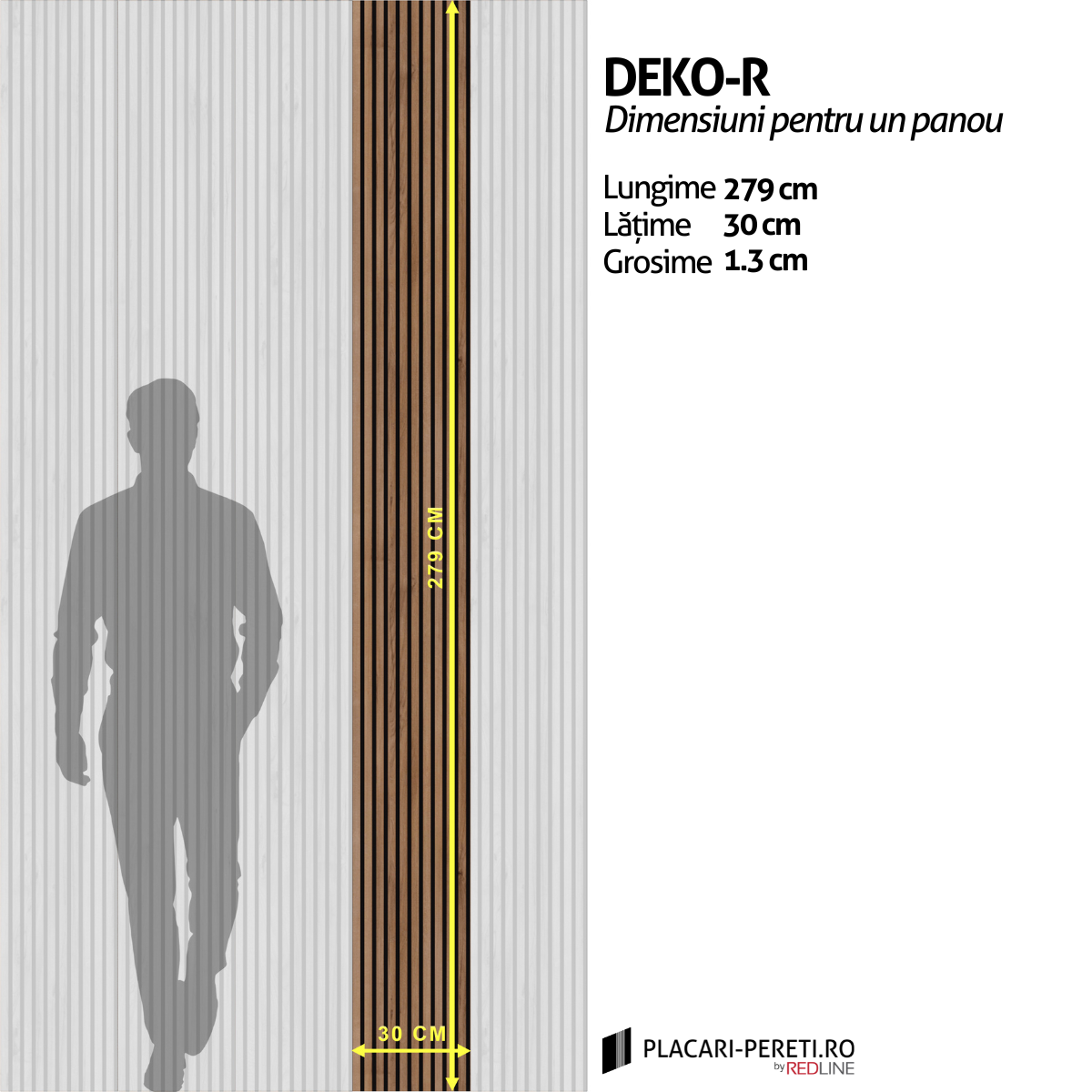 DEKO-R | Panou riflat 279x30cm | Stejar Corbridge Natur – placari-pereti.ro