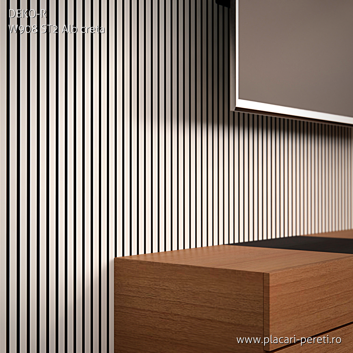 DEKO-R | Panou riflat 279x30cm | Alb premium – placari-pereti.ro