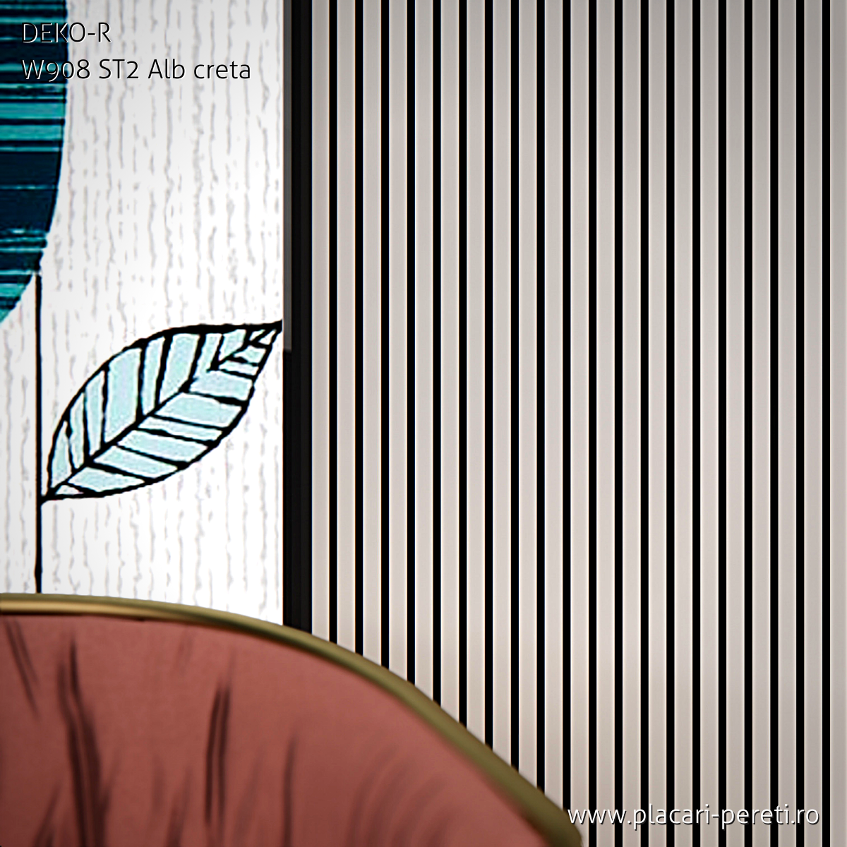 DEKO-R | Panou riflat 279x30cm | Alb premium – placari-pereti.ro